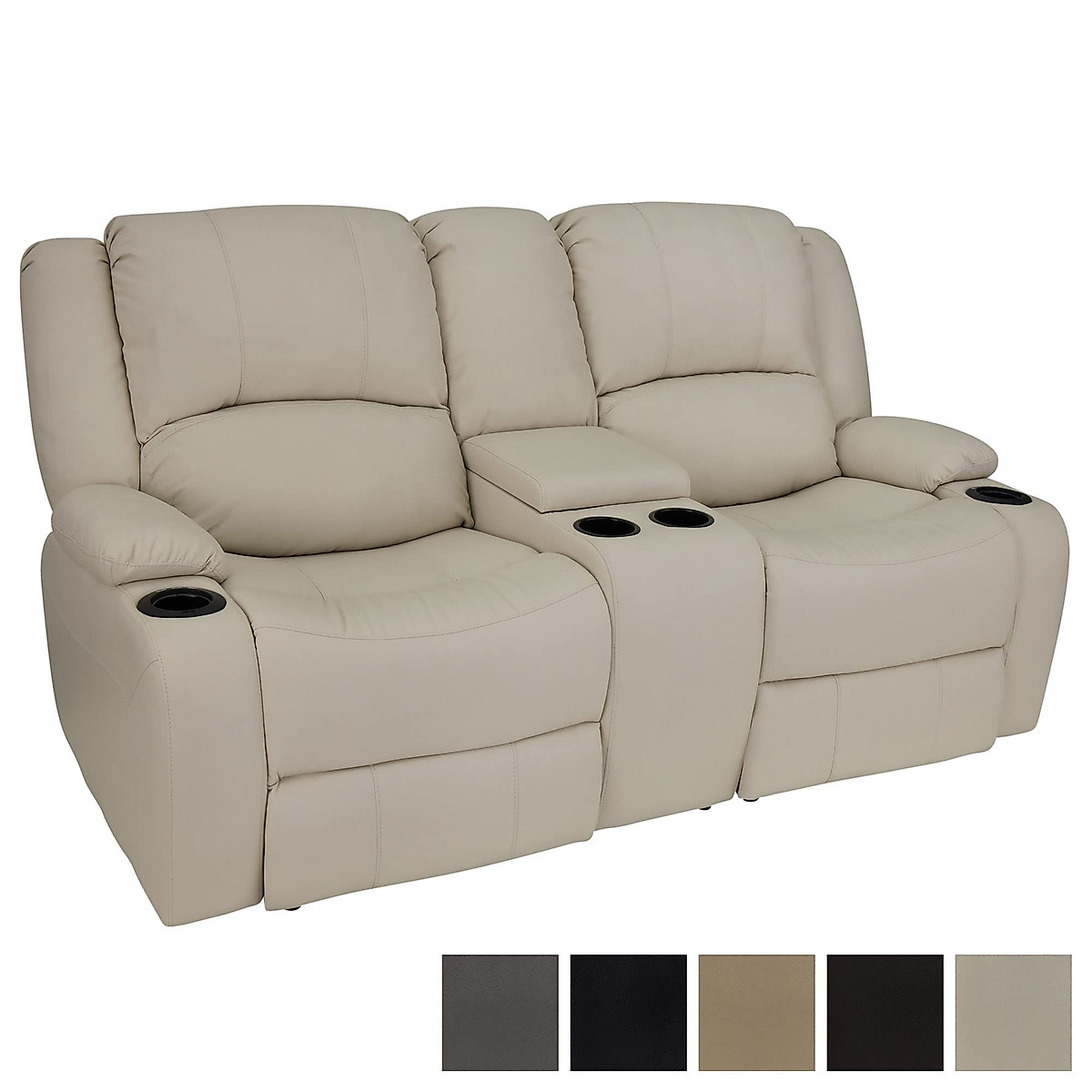 RecPro RV 70" Powered Sofa Recliner & Console | Loveseat with Cupholders | Ultrafabrics Brisa (Birch)