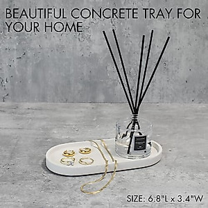 Decorative Bathroom and Vanity Tray - A Modern Concrete Tray to Beautifully Display Lotion & Soap Dispensers On Your Bathroom Counter - This Perfect Small Organizer Keeps Your Kitchen Area Neat