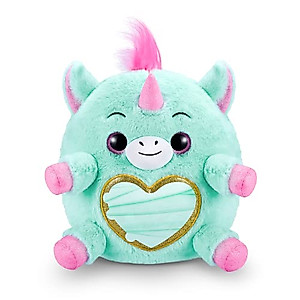 Rainbocorns Unicorn Rescue Surprise (Blue) by ZURU, Collectible Plush Stuffed Animal, Egg Toys, X-Ray Sticker Pack, Magical Slime, Headband, Ages 3+ for Girls, Children (Disco The Unicorn Plush)