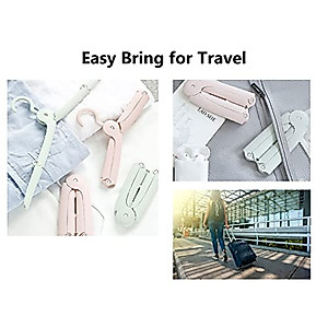 4pcs Upgraded Folding Hanger Space Saving Plastic Pants Hanger Portable Clothes Coat Hangers for Travel Camping Drying Rack (4pcs Pack)