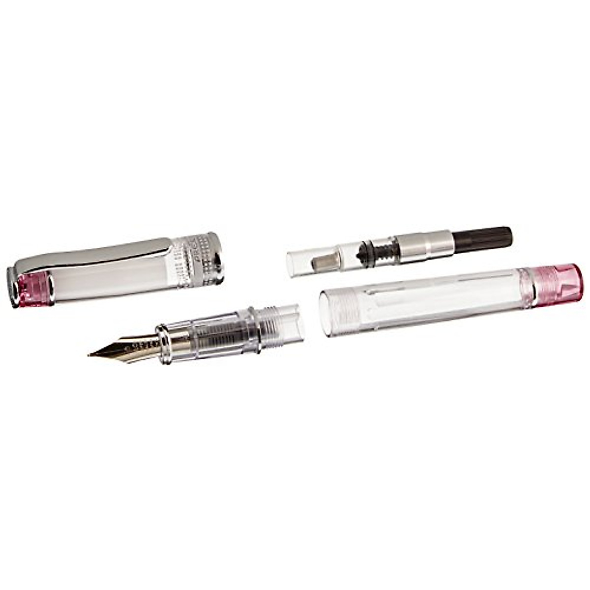 Pilot Prera Iro-Ai Medium-Nib Fountain Pen, Transparent Pink Body (FPRN-350R-TPM)