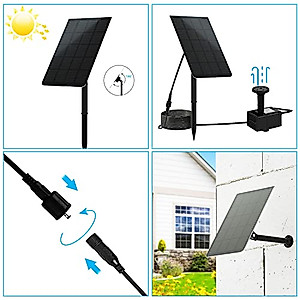 LEDBOKLI Solar Water Fountain Pump with Solar Panel and USB Powered, Solar Water Fountain Pond Pump Kit, Solar Powered Fountain USB Water Pump Solar Submersible Pump for Bird Bath Garden Backyard Pool