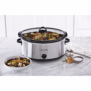 Crock-Pot 7-Quart Oval Manual Slow Cooker | Stainless Steel (SCV700-S-BR)