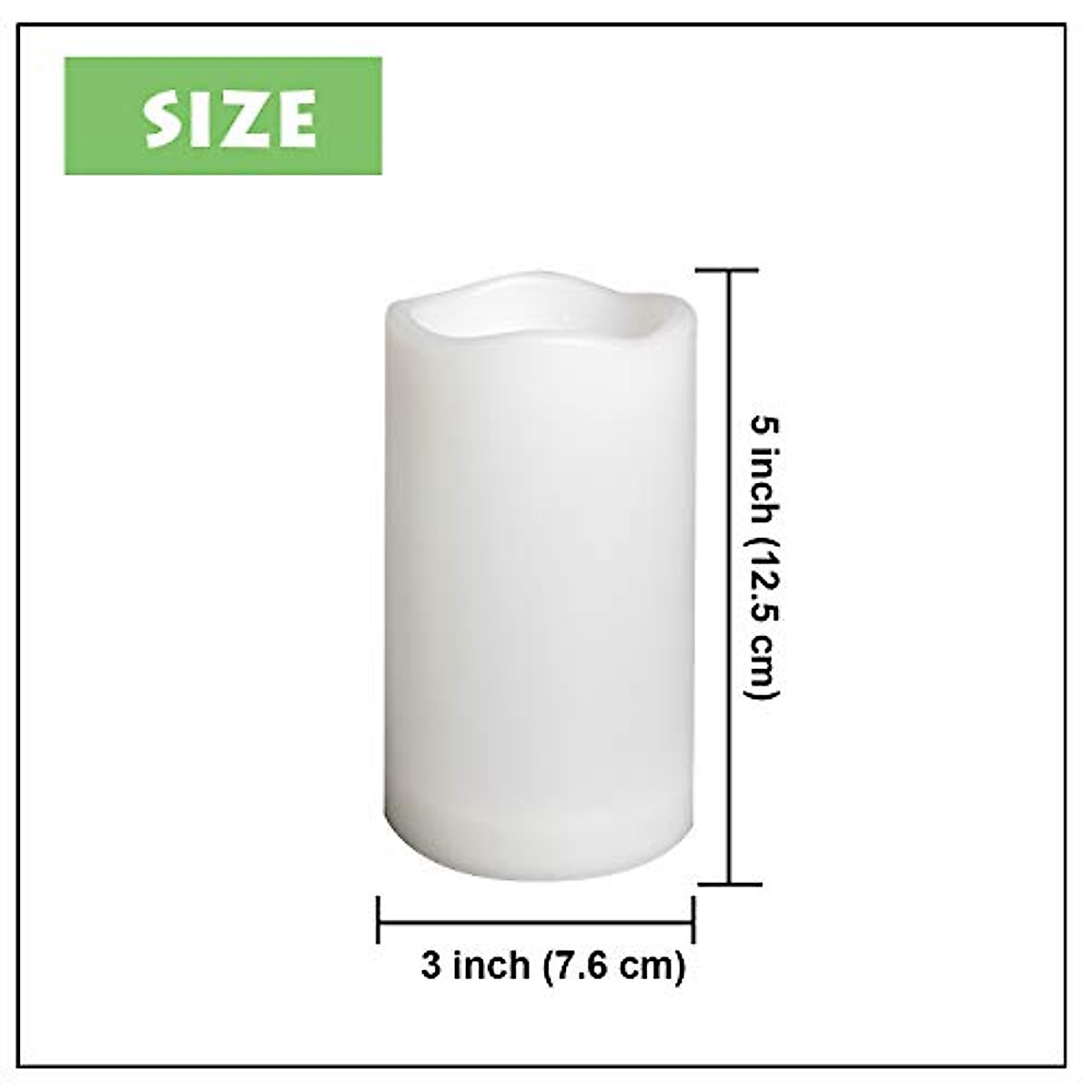 1 Pack Outdoor Flameless Pillar Candle with Remote and Timer Waterproof Battery Operated Electric LED Candle Set for Gift Home Décor Party Wedding Supplies Garden Christmas Decoration, 3” x 5”