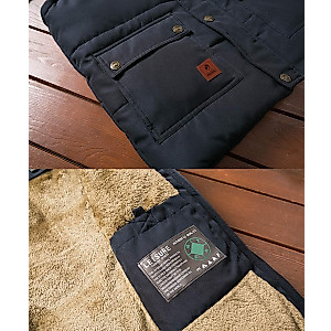 Vcansion Men's Outdoor Casual Stand Collar Thicken Qulited Fleece Jacket Padded Vest Lightweight Down Cotton Vest Coat Blue US M