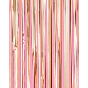 xo, Fetti Party Decorations Matte Gold Fringe Foil Curtain - Set of 2 | Bachelorette, Bridal Shower Backdrop, Wedding, Birthday Photo Booth