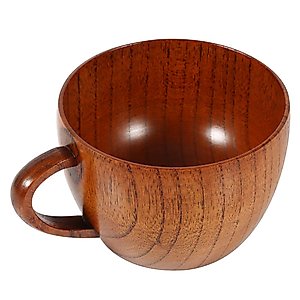 Yinhing Wood Mug,Wooden Cup Primitive Log Color Wood Coffee Tea Beer Juice Milk Mug(#3)