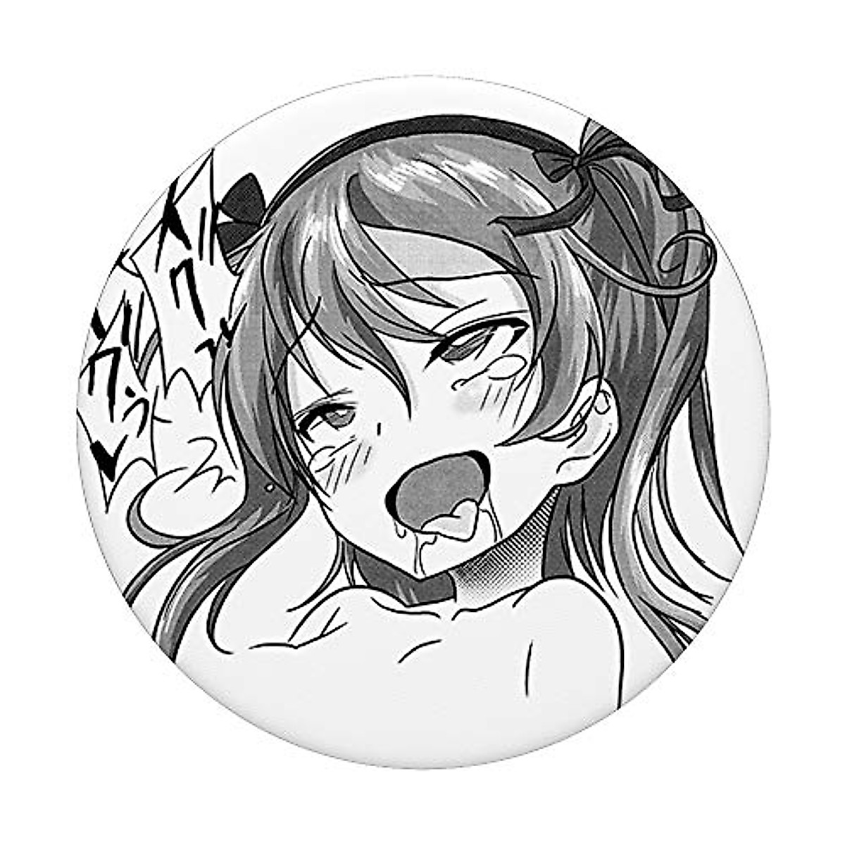 Ecchi Hentai Otaku Girl Waifu Ahegao Pleasure Face PopSockets PopGrip: Swappable Grip for Phones & Tablets