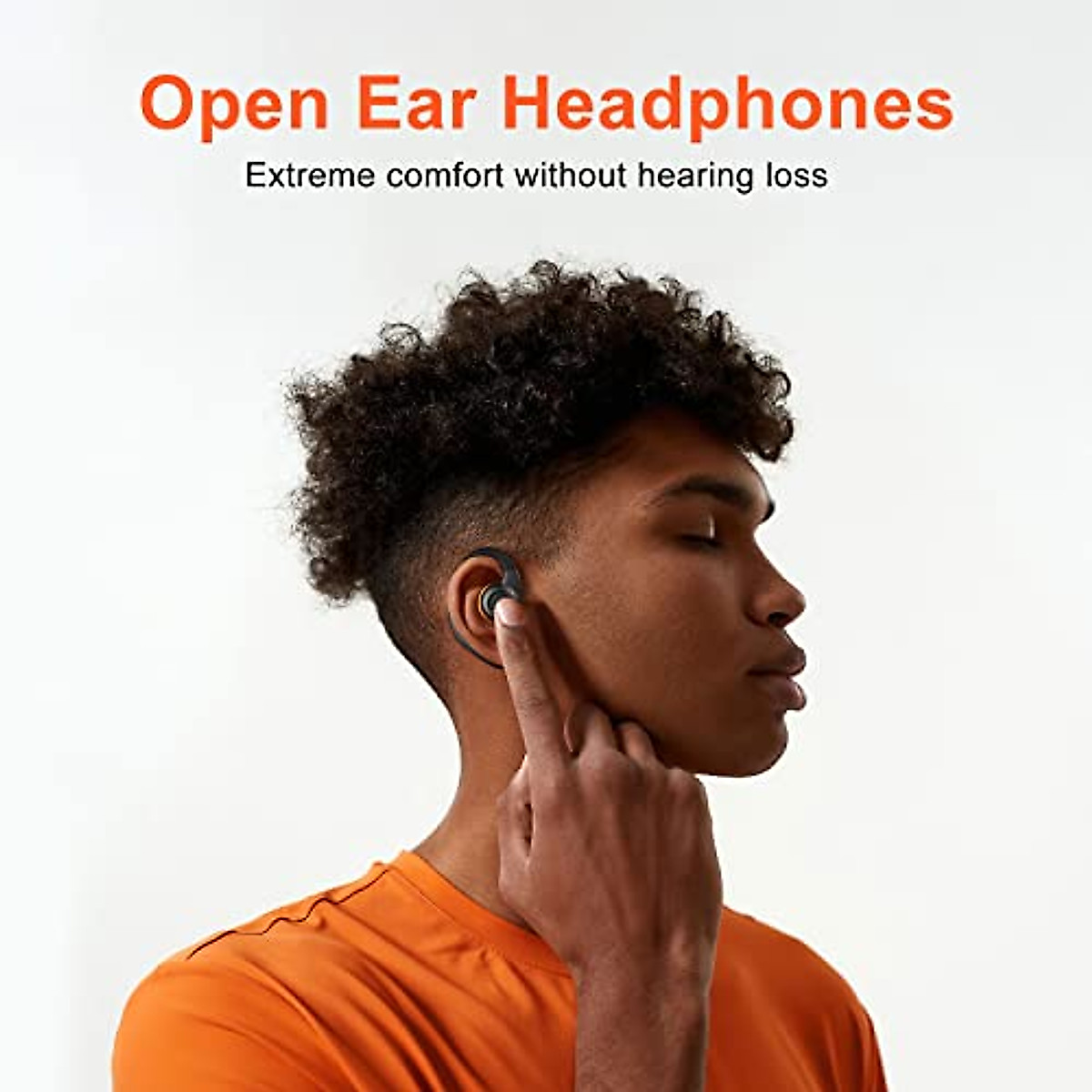 Jzones Open Ear Headphones Wireless Bluetooth 5.3, Open Ear Earbuds with Dual 16.2mm Dynamic Drivers 60 Hours Playtime Waterproof Sport Earbuds for Android iPhone TV