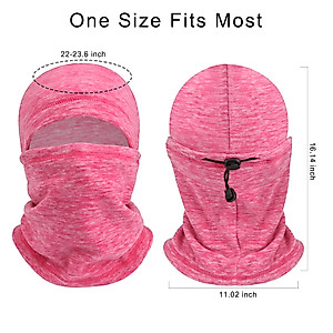 mysuntown Balaclava Face Mask, Balaclava Ski Mask, UV Protector Pooh Shiesty Mask,Cycling Balaclava WomenNeck Scarf for Men, Pink, for Winter