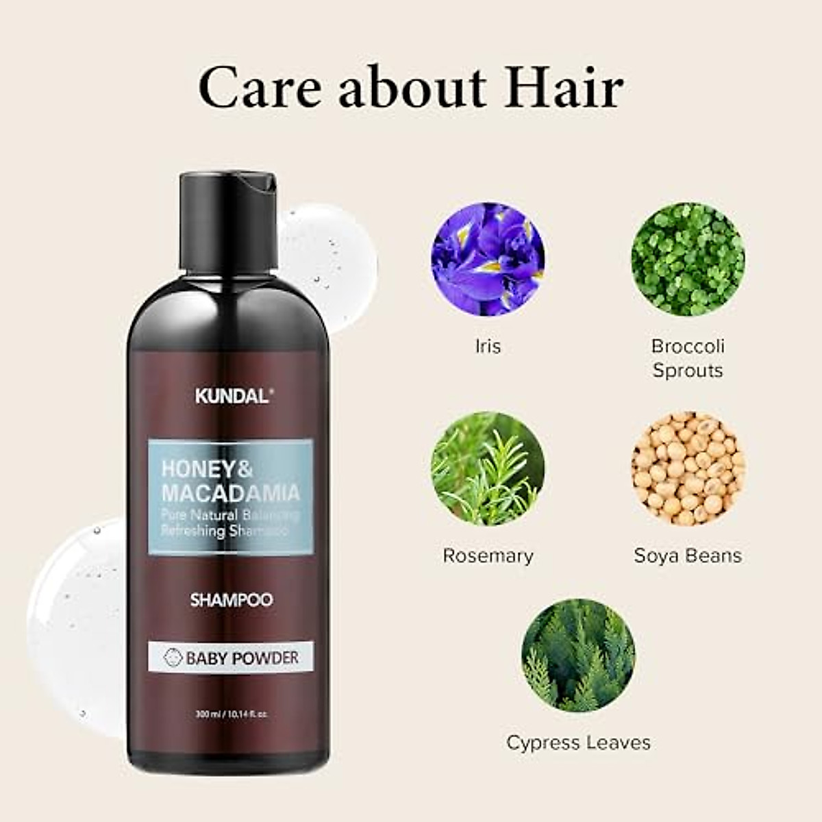 Kundal Natural Hair Shampoo Set [Baby Powder Scent] Ultimate Damage Hair Repair Strengthen, Nourish dry, with Honey, Argan Oil, Macadamia Oil, Free Paraben & Sulfate 600ml(20.3 Fl Oz)