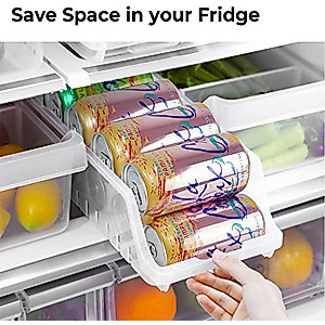 carrotez Soda Can Organizer 11-12 Standard Cans, Beverage Organizer for Refrigerator Pantry Freezer Kitchen Organization and Storage, Beverage Soda Dispenser Plastic BPA Free Storage Rack