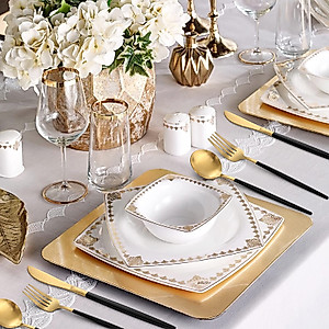 VANVRO Matte Black Gold Silverware Set, 20-Piece Stainless Steel Flatware Set, Satin Finish tableware Cutlery Set, Service for 4, Home and Restaurant, Dishwasher Safe