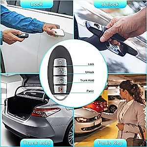 X AUTOHAUX 2pcs 433MHz KR5S180144014 Replacement Smart Proximity Insert Keyless Entry Remote Key Fob for Nissan Altima Maxima 2016 2017 2018 4 Buttons 4A Chip Car Key