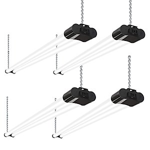 Linkable LED Shop Light, 4 FT Integrated Fixure for Garage, Daylight 5000K, 4000LM, Surface & Suspension Mount, ETL Listed, 4 Pack