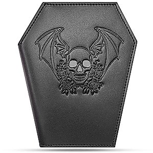 Lazy Skull Coffin Wallet – Spooky Gothic Wallet – Slim Skull Wallet for Women and Men – Witchy Goth accessory