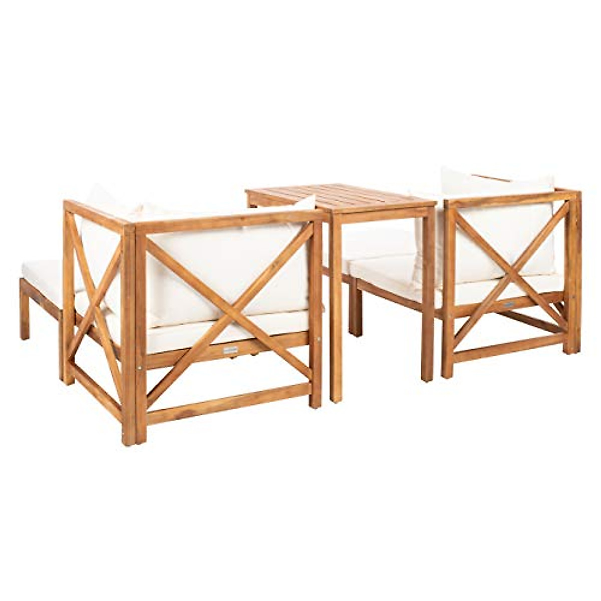 Safavieh PAT6762A Outdoor Collection Ronson Natural and Beige 5-Piece Dining Set