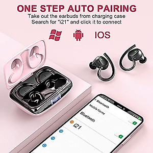 Wireless Earbud, Bluetooth 5.3 Headphones Sport Wireless Bluetooth Earphones in Ear Noise Cancelling Earbud with Mic Deep Bass, Earhooks Ear Buds IP7 Waterproof 48H Headset for Running Gym[2022 New]