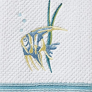 SKL Home by Saturday Knight Ltd. Ocean Watercolor Hand Towel, White (2-Pack), 16 x 26"