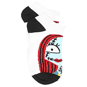 Disney The Nightmare Before Christmas Womens Socks, 6 pack, Jack Sally Purple, Large (9-11)