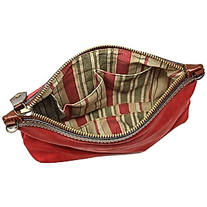 Floto Women's Leather Bag Fioro Crossbody Purse Satchel Handbag (Red)