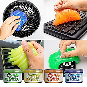 Scented Car Cleaning Gel for Detailing - Pack of 4 Biodegradable Slime for Cleaning Car Interior - Perfect Keyboard Cleaner Gel to Make Your Car Shine - Auto Interior Cleaner (5.6oz/pcs)