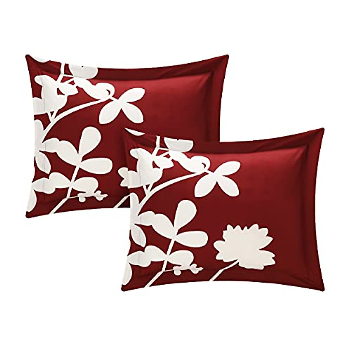 Chic Home 3 Piece Calla Lily Reverse Duvet Cover Set Queen Red