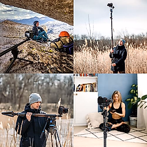 MOZA Slypod Pro Slider Motorized Monopod Camera Sliders Made of Light-Weight Carbon Fiber Vertical Payload 13Lb Extend Out 520mm 5.5H Running Time with Pan and Tilt Head & Tripod