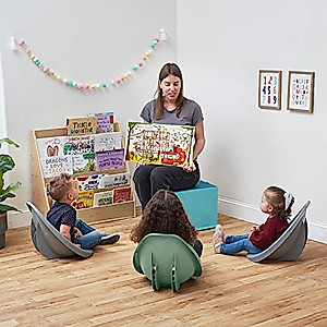 ECR4Kids Leaf Floor Seat, Rocker Chair, Sage/Grey, 6-Piece