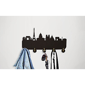 The Geeky Days France Paris Skyline Tourist Attraction Home Decor Wall Art Modern Wall Hooks Clothes Robe Towel Hooks Bathroom Door Living Room Wall Decor