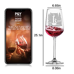 P&Y Wine Glasses, christmas gift, Crystal Clear Glass in Gift Packaging, Long Stem-Unique Modern Shape Wine Glass for Red and White Wine -15 OZ (1pack), Mother's Day Gift（wine glass K）