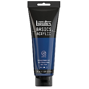Liquitex BASICS Acrylic Paint, 250ml (8.5-oz) Tube, Phthalocyanine Blue