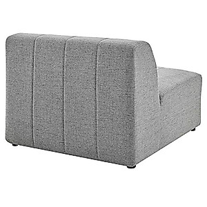 Modway Bartlett Channel Tufted Upholstered Sectional Sofa, 5-Piece L-Shape, Light Gray