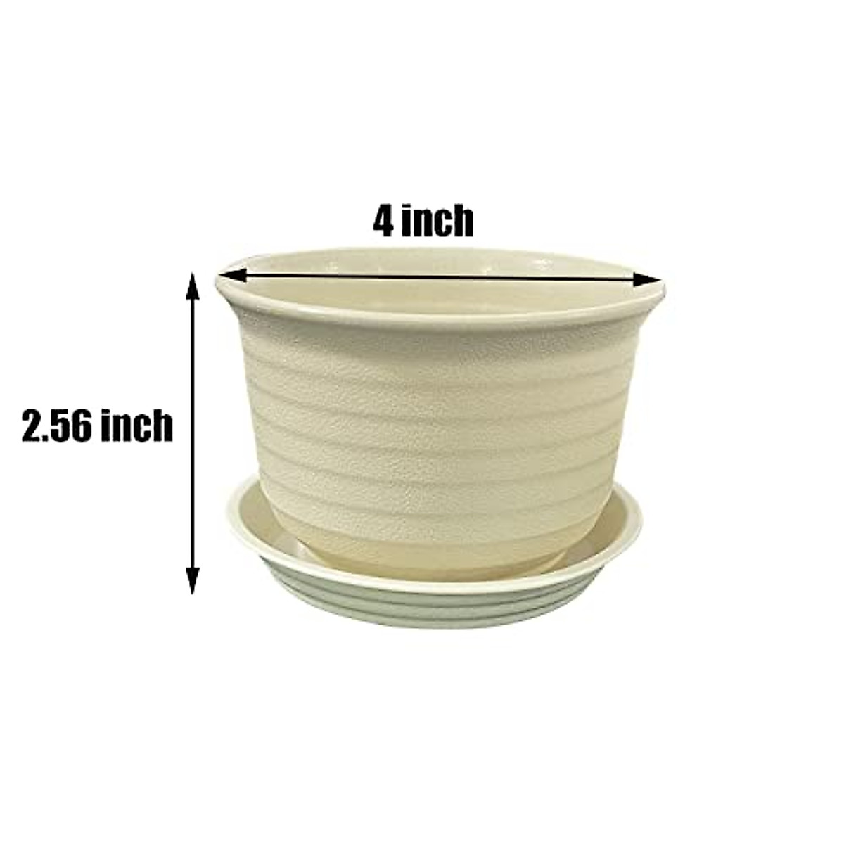 AQSXO 4 inch Planter Nursery Pots, Plastic Planters Pots for Plants Flower Transplanting with Drainage Holes and Saucers, 4 Colors 8 Pieces.