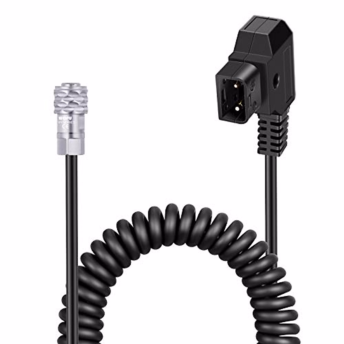 Neewer D-Tap to BMPCC 4K/6K Coiled Power Cable Compatible with Blackmagic Pocket Cinema Camera 4K/6K Gold Mount V Mount Battery Weipu 2 Pin Female to P Tap, 16 inches - 50 inches Length