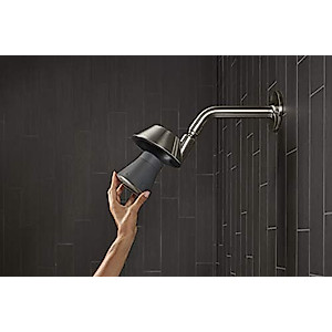 KOHLER Moxie Alexa Enabled Showerhead, Bluetooth Shower Speaker, Shower Radio, Rechargeable Speaker, Portable Speaker, 2.5 GPM, K-28238-NKA-BN, Vibrant Brushed Nickel