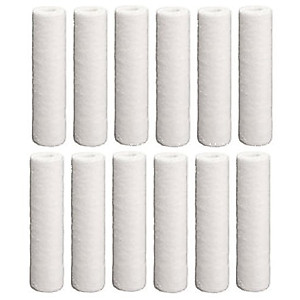 CFS – 12 Pack Spun Wound Polypropylene Sediment Water Filter Cartridges Compatible with P10-10 Models – Whole House Replacement Water Filter Cartridge, 10 Micron - 10 x 2.5, White