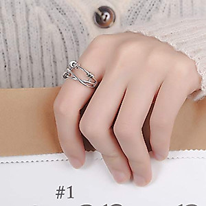 YSSN Handmade 925 Silver Ring Adjustable Size Sterling Silver Anti Anxiety Rings For Women Men Fidget Spinner Band Unisex Adjustable Stacking Spinning Worry Ring