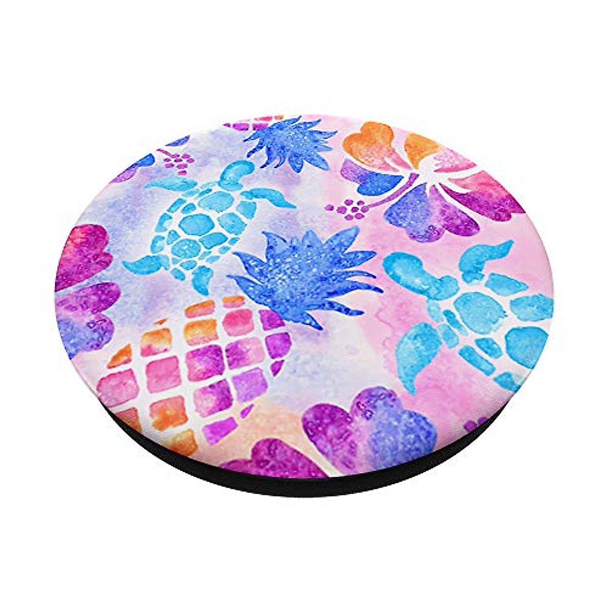 Tie Dye Hawaiian Print Sea Turtle Preppy Hibiscus Pineapple PopSockets PopGrip: Swappable Grip for Phones & Tablets