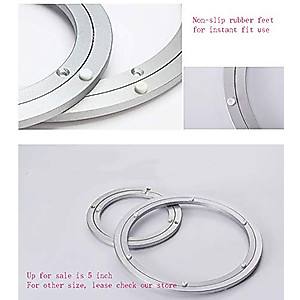 NUZAMAS Set of 2 125mm(5inch) Heavy Duty Aluminium Alloy Rotary Table Bearings Turntable Round Dining Table Smooth Swivel Plate for Tabletop Serving Trade Show Displays