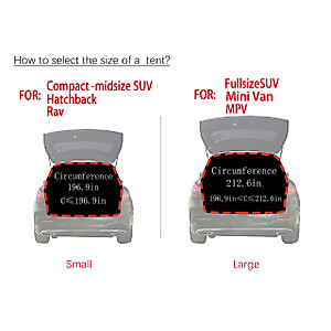 Poles Included Tailgate Shade Awning Tent for Car Camping Road Trip Essentials Small to Midsize SUV Waterproof 3000MM UPF 50+Grey (Large)