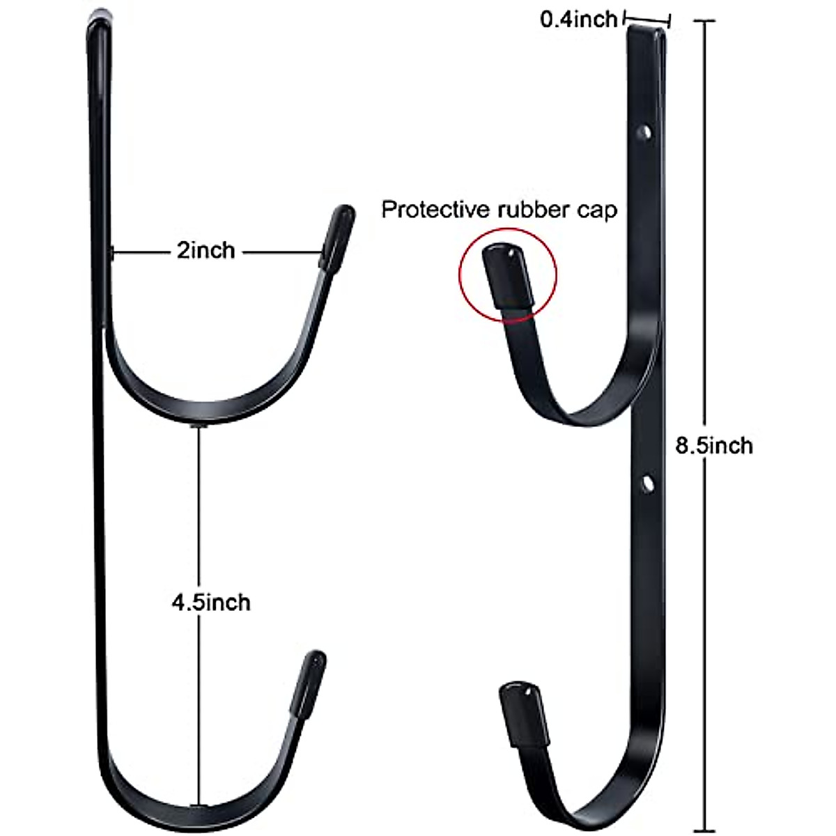 Pool Pole Hanger for Fence（4 Pack） Black Pool Equipment Hooks Heavy Duty Pool Tool Organizer for Telescopic Poles, Skimmers, Leaf Rakes,Pool Hose,Garden Tools,Brushes and Swimming Pool Accessories