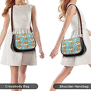 Shiba Inu Love Women's PU Leather Purses Soft Crossbody Bag Shoulder Handbags