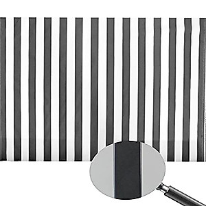 STRIPE CANVAS AWNING FABRIC WATERPROOF OUTDOOR FABRIC 60" BLACK/WHTE (5 yards)