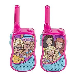 Barbie Night Action Molded Walkie Talkies for Kids WT2-01082 | Safe and Flexible Antenna, 1000ft Range, Easy-to-Use Power Switch, Belt Clip, Pack of 2, Stylish Appearance, 2-Pack