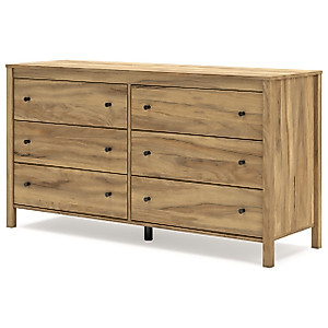 Signature Design by Ashley Hallityn Coastal 6-Drawer Dresser with Safety Stop and Scalloped Design, White