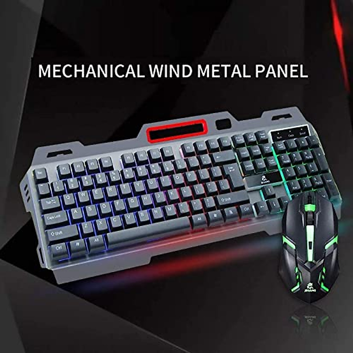 YXHS RGB Gaming Keyboard and Backlit Mouse Combo,USB Wired Backlit Keyboard,LED Gaming Keyboard Mouse Set for Laptop PC Computer Game and Work