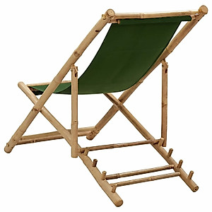 Gecheer Deck Chair Bamboo and Canvas Green 1102761A