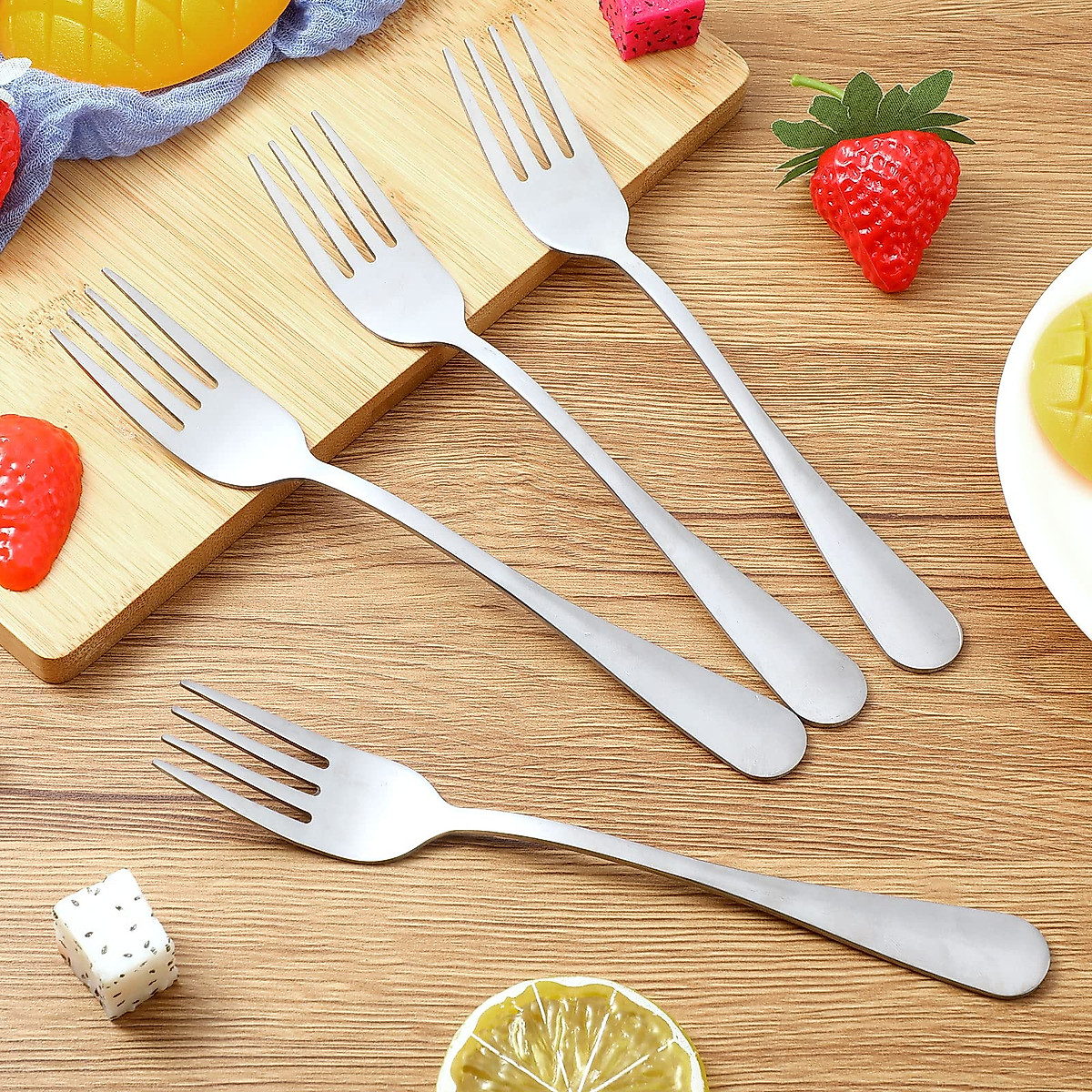 Dinner Forks Set 7.1 Inch Stainless Steel Forks Flatware Cutlery Forks Silverware for Home Kitchen Restaurant Hotel Eating Silverware Utensils, Silver, Dishwasher Safe (60 Pcs)