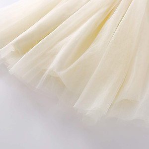Baby Girls Toddler Tutu Dress Sleeveless Princess Infant Tulle Sundress(Beige, 12-18 Months)